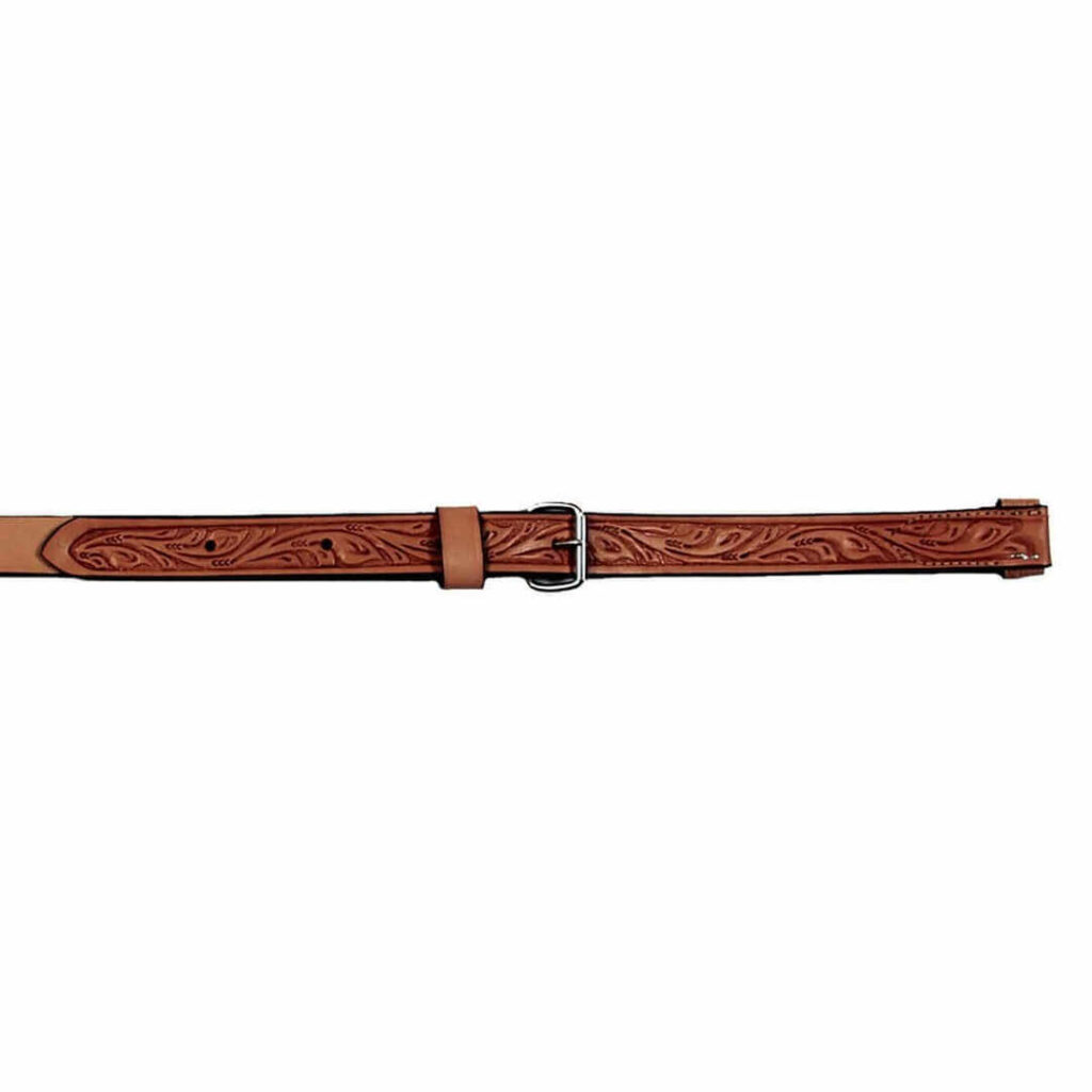 Circle Y Floral Tooled Flank Cinch - Regular Oil - Al-Bar Ranch