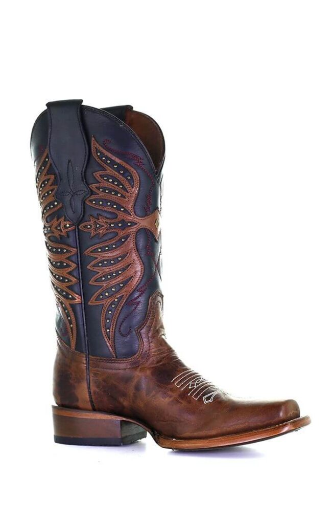 Circle G Winged Brown and Navy Cowgirl Boots - Al-Bar Ranch