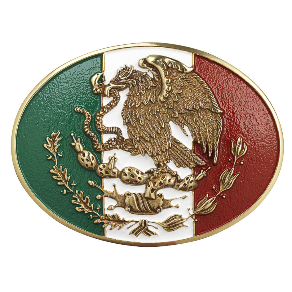 Ariat Oval Mexico Flag Belt Buckle - Al-Bar Ranch